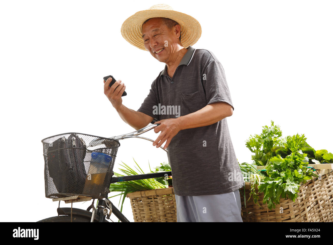 Farmers use mobile phones Stock Photo - Alamy