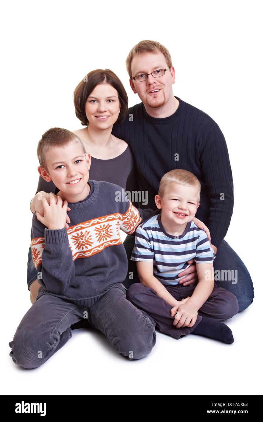 Family mother father two sons Cut Out Stock Images & Pictures - Alamy