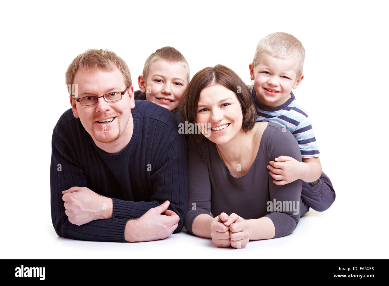 Studio portrait mother two sons hi-res stock photography and images - Alamy