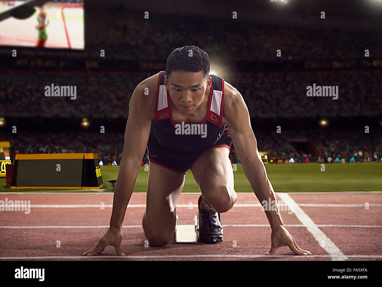Track and field athletes in the field Stock Photo - Alamy