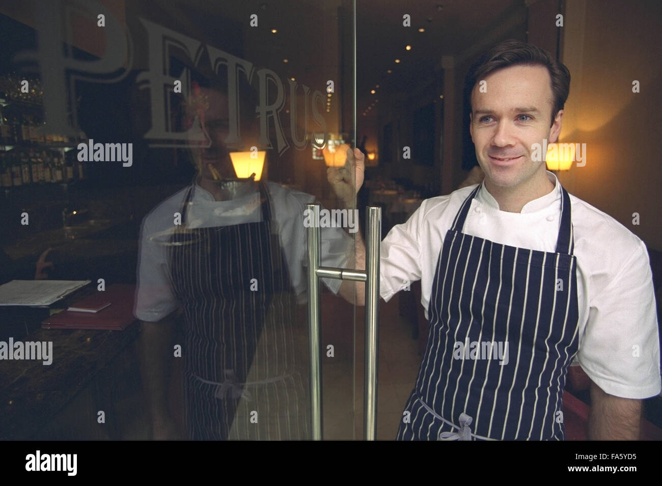 Marcus Wareing stood at the entrance to Petrus restaurant, joint owned ...