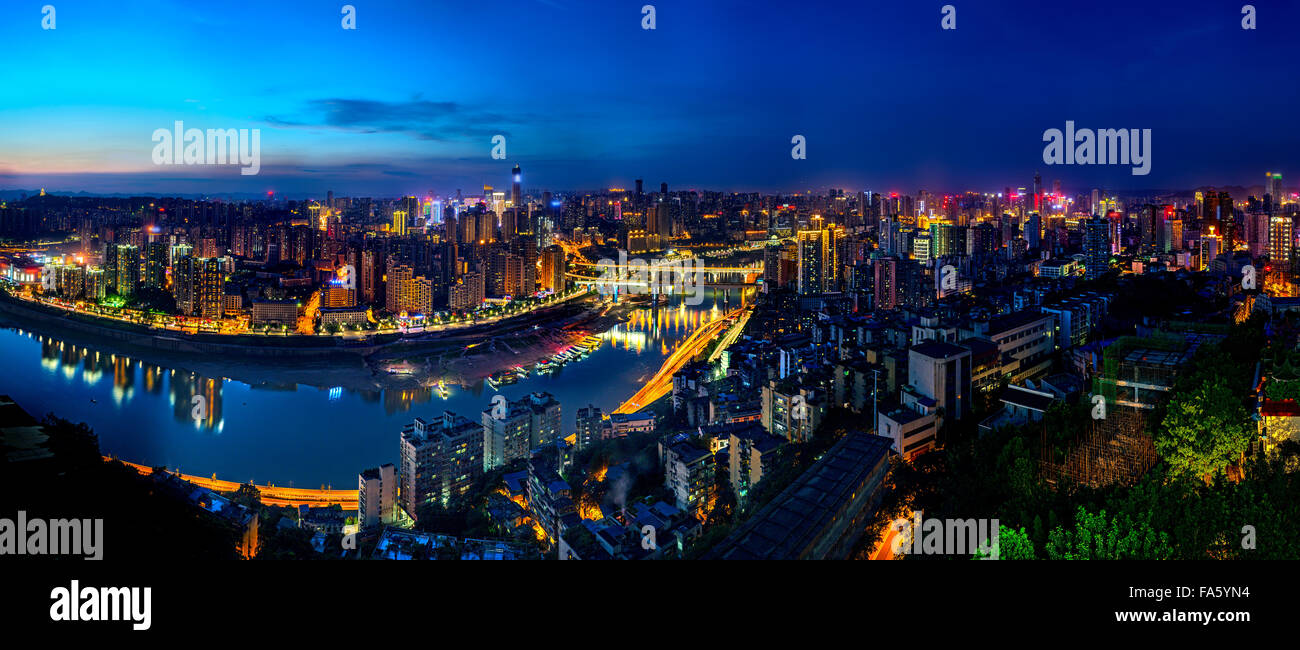 Chongqing skyline at night hi-res stock photography and images - Alamy