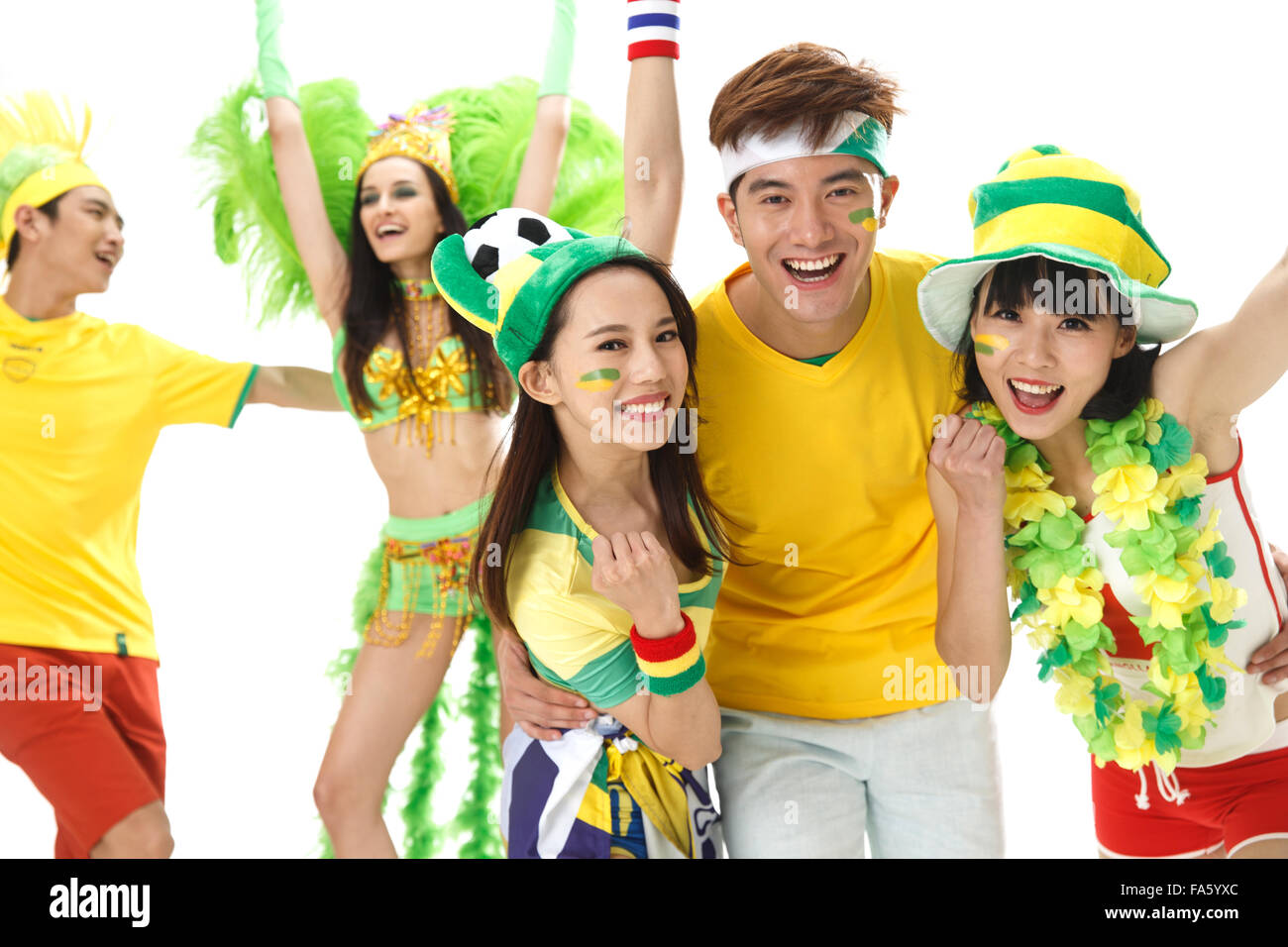 Young fans cheer Stock Photo - Alamy