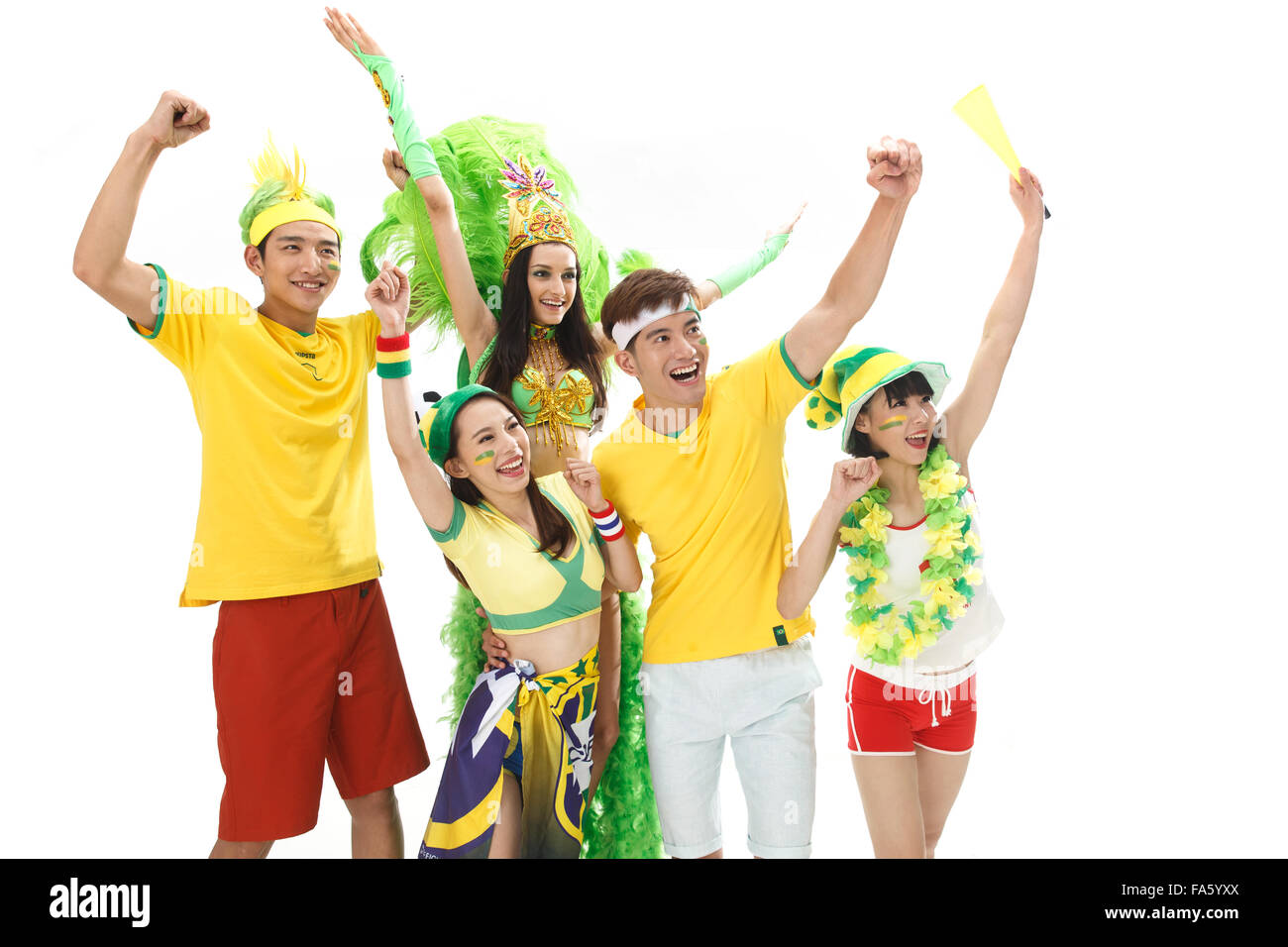 Young fans cheer Stock Photo - Alamy