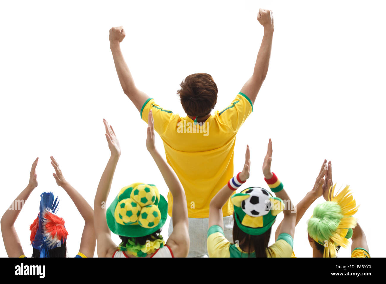 Young fans cheer Stock Photo - Alamy