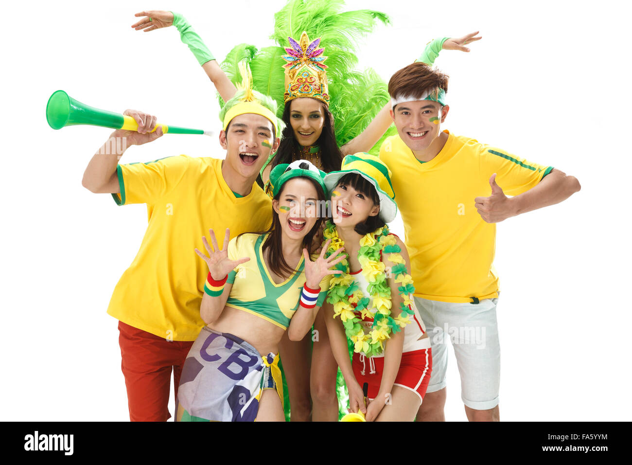 Young fans cheer Stock Photo - Alamy