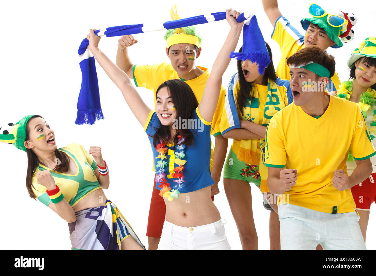Young fans cheer Stock Photo - Alamy