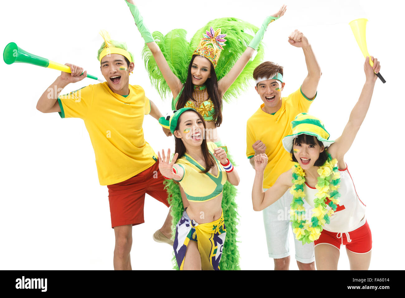 Young fans cheer Stock Photo - Alamy