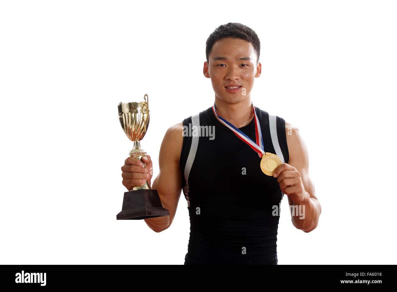 Athletes win medals and trophies Stock Photo - Alamy