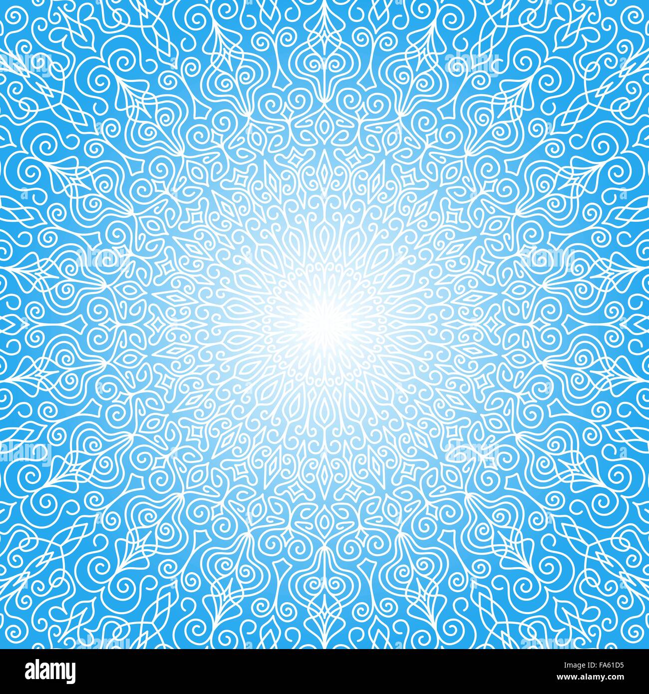 Mandala round frame in blue Stock Vector Images - Alamy