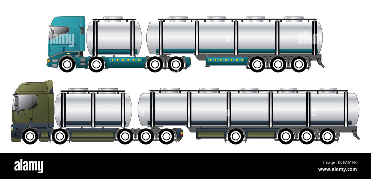 Commercial tanker vehicles with dromedary tractors and their trailers ...