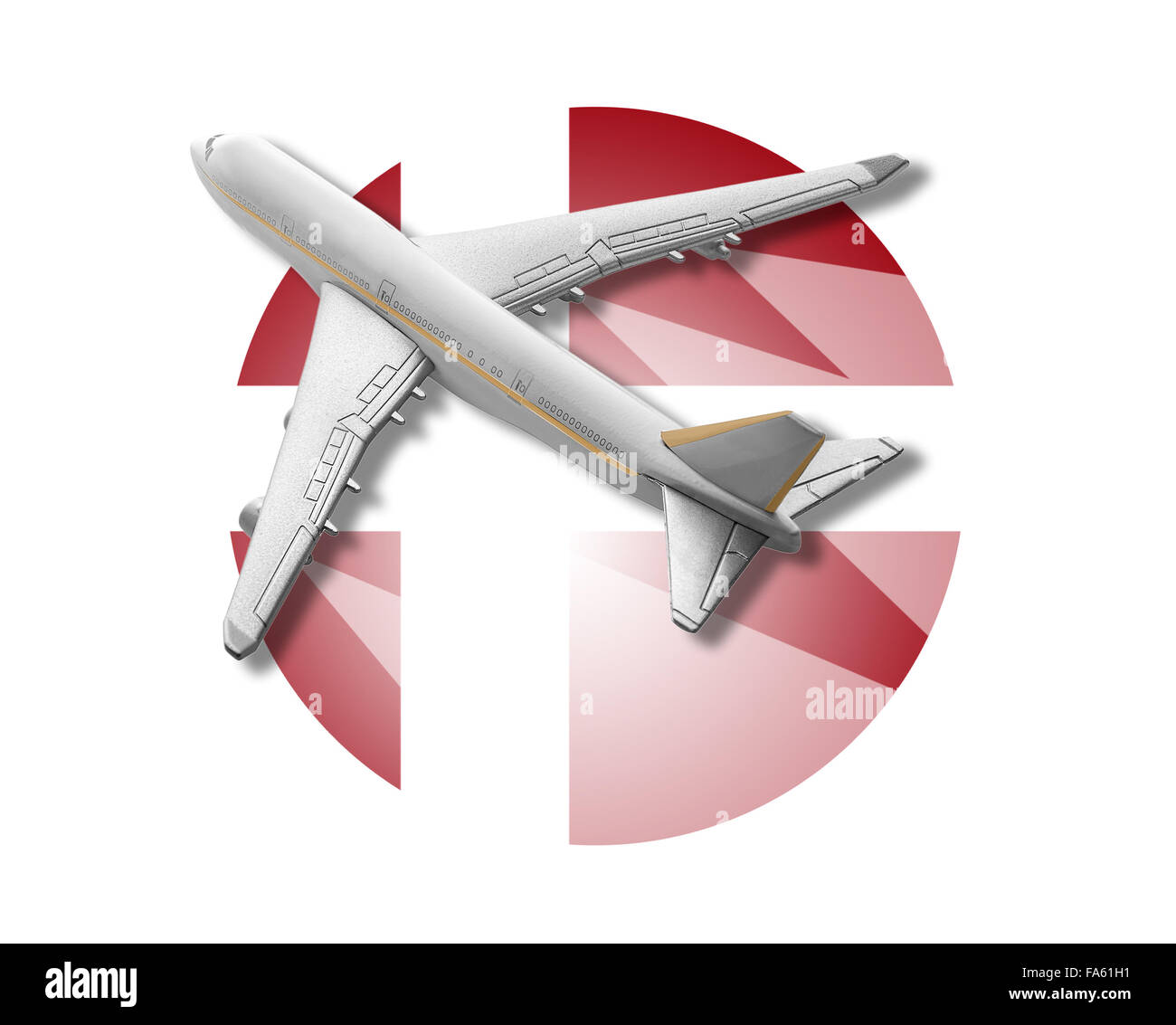 Plane and Denmark flag Stock Photo - Alamy
