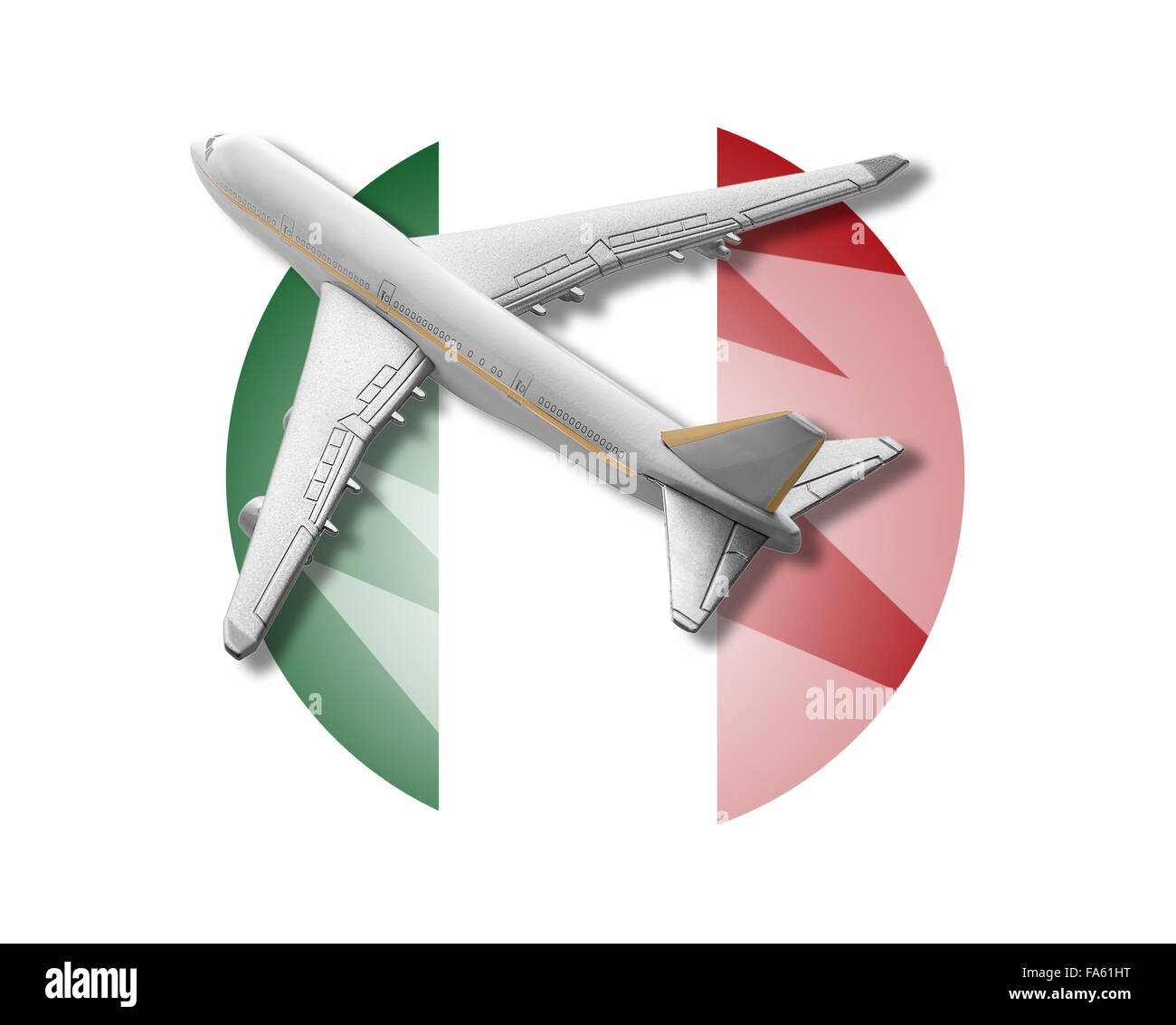 Plane and Italy flag Stock Photo - Alamy