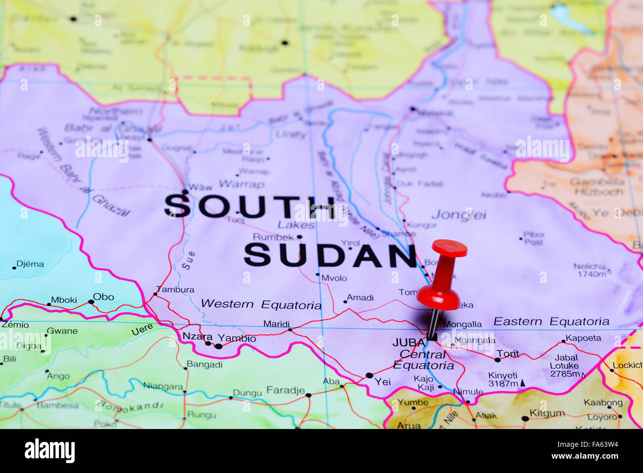 South sudan map hi-res stock photography and images - Alamy