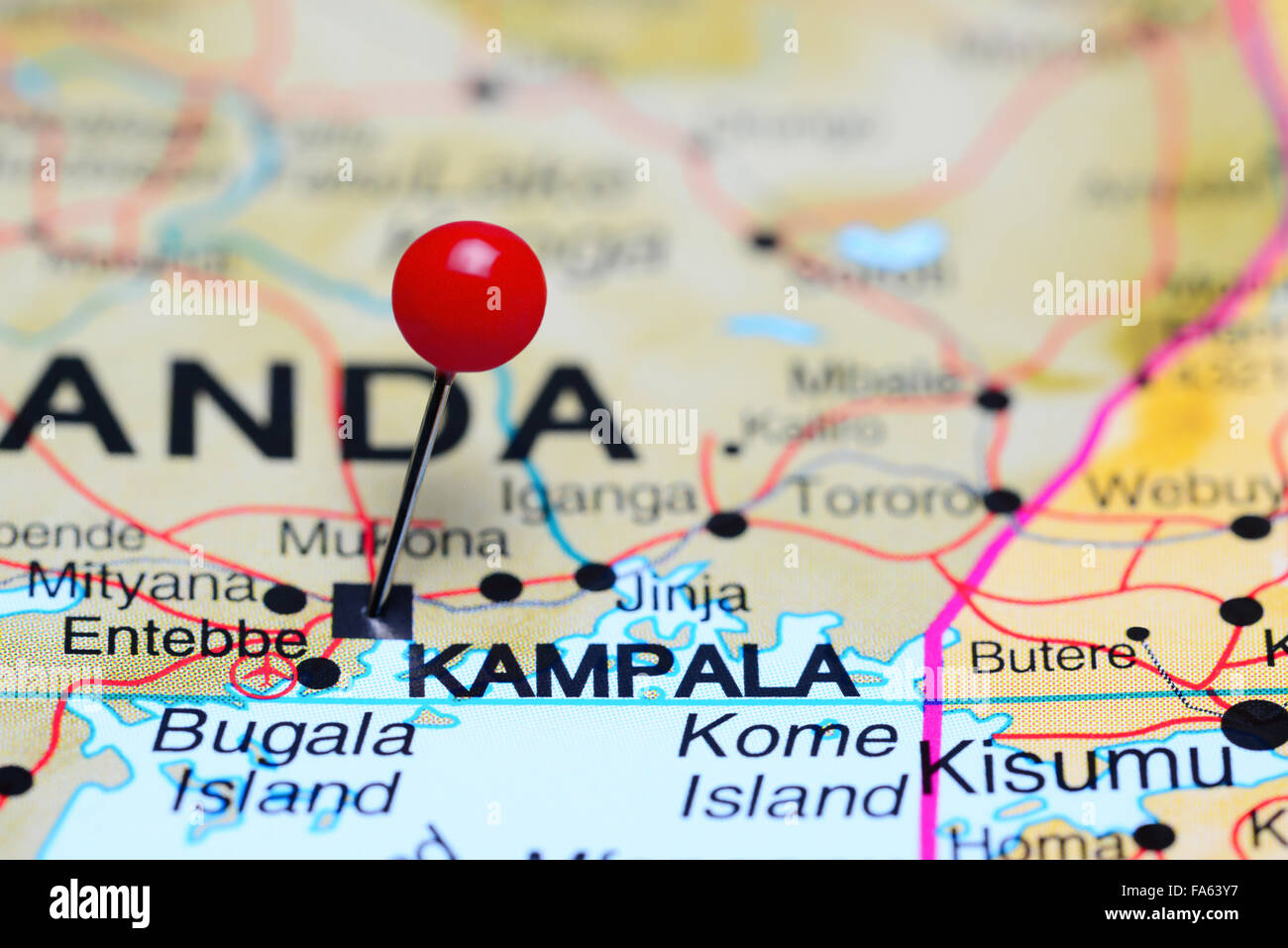 Kampala map hi-res stock photography and images - Alamy