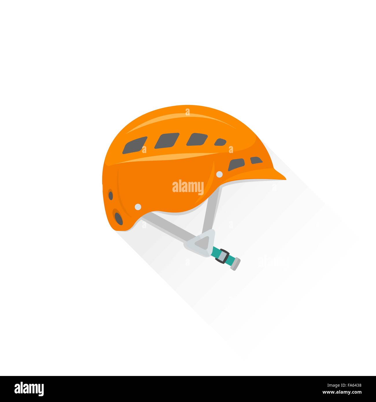 vector orange color climbing helmet flat design colored isolated ...