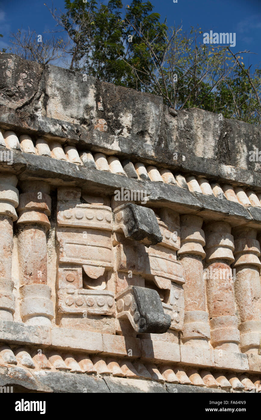 Chac Mask (Rain God), The Palace, Labna, Mayan Ruins, Yucatan, Mexico ...