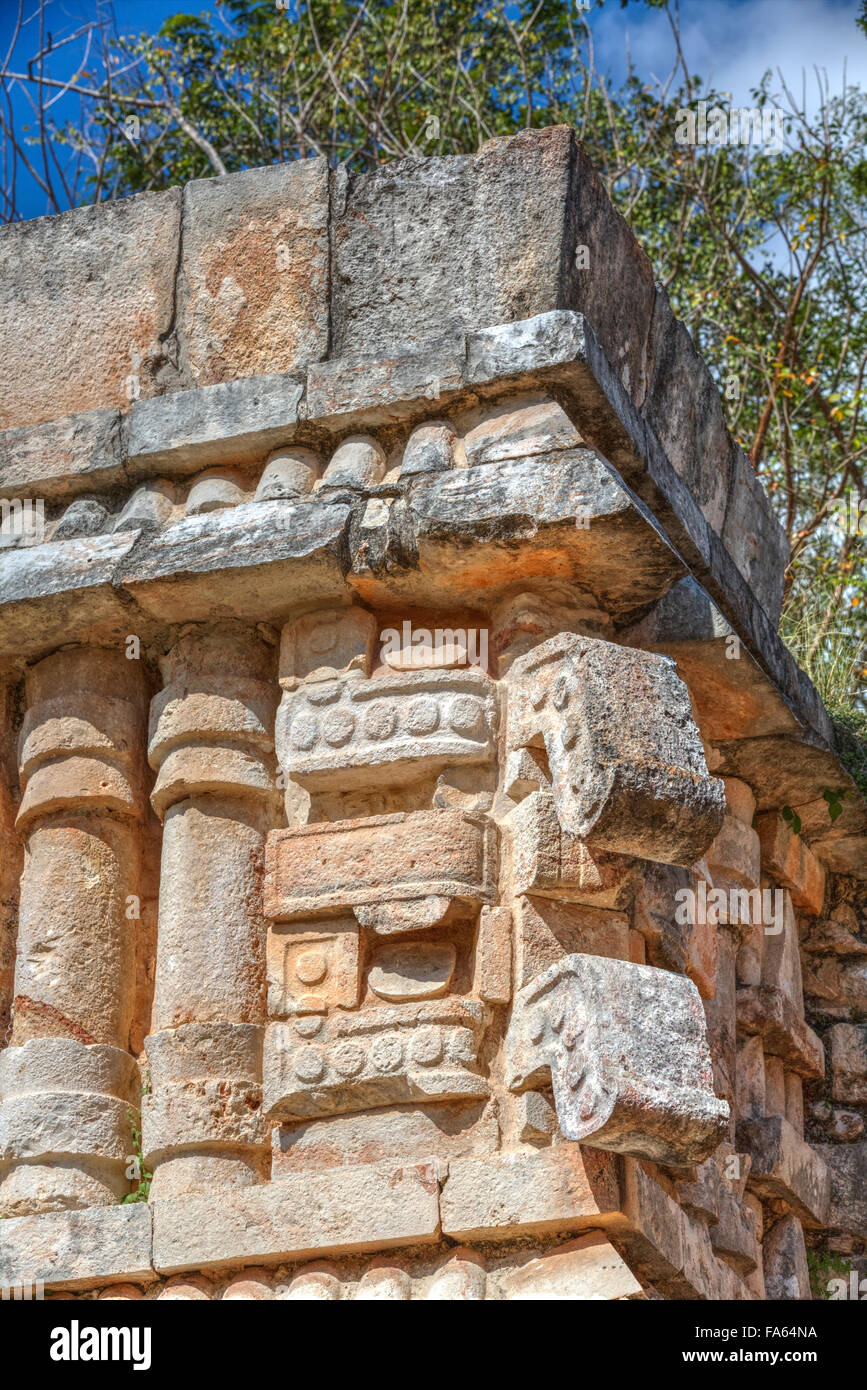 Chac Mask (Rain God), The Palace, Labna, Mayan Ruins, Yucatan, Mexico ...