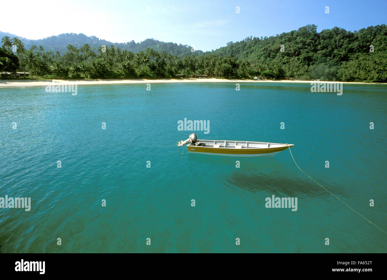 Boat in Juara Beach, Tioman Island, Malaysia Stock Photo - Alamy