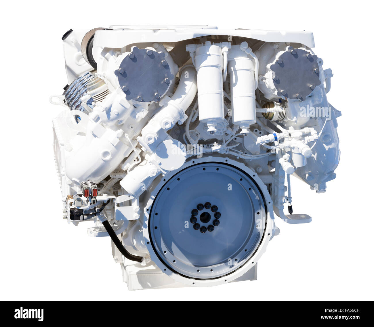 Big powerful engine. Isolated over white Stock Photo - Alamy