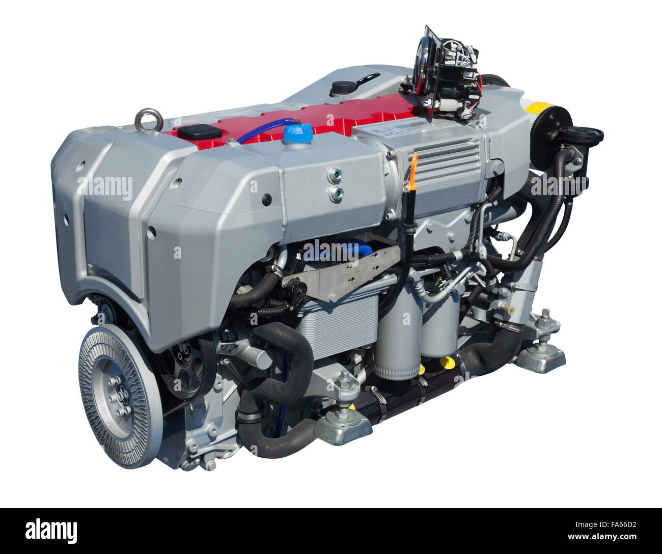 New big powerful engine. Isolated over white background Stock Photo - Alamy