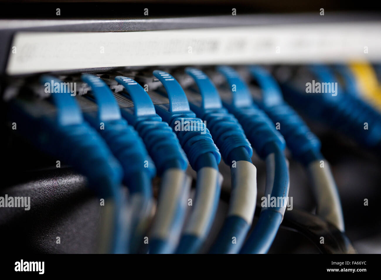 close up shot of server and cables in a server room Stock Photo - Alamy