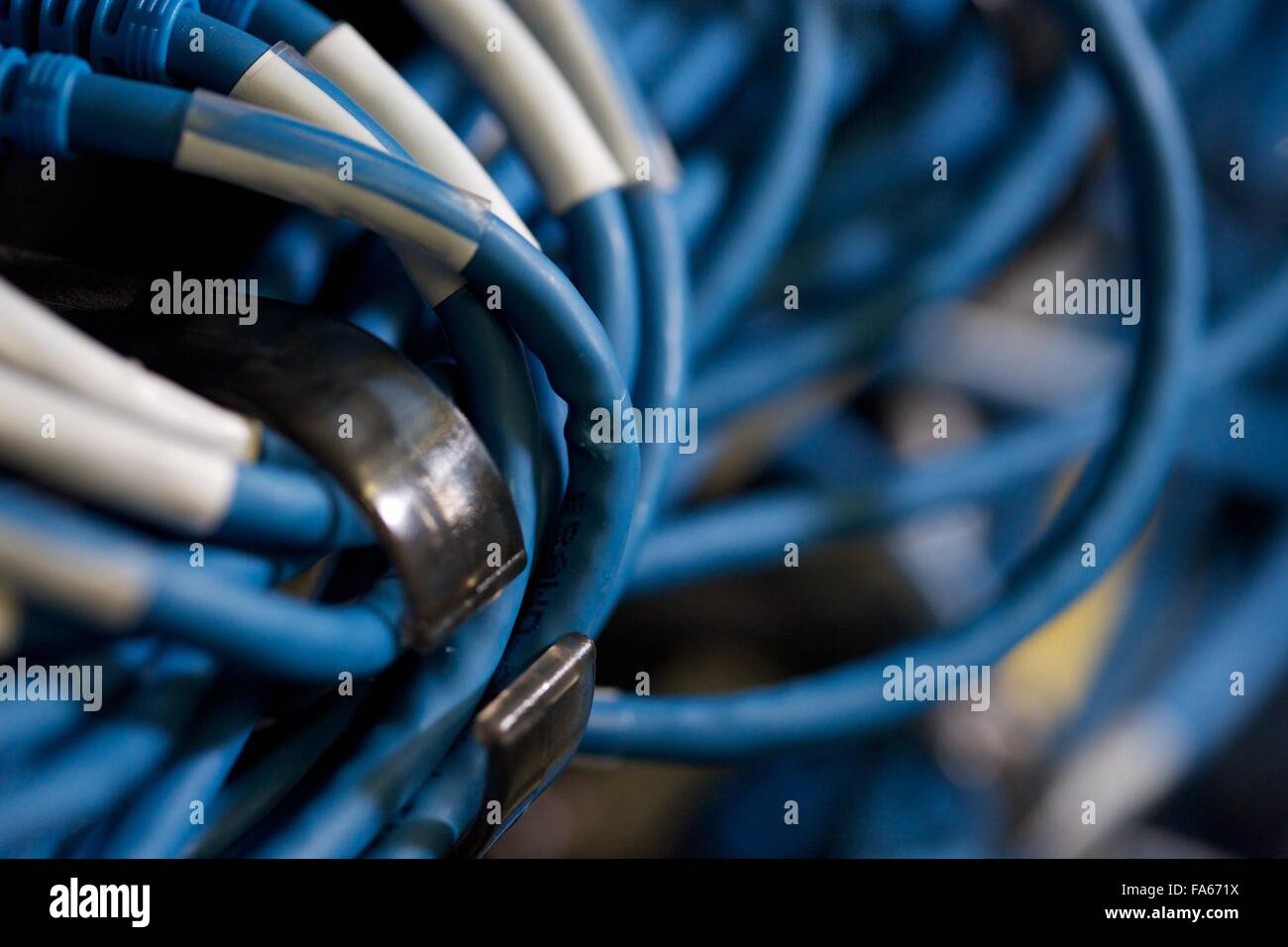 close up shot of server and cables in a server room Stock Photo - Alamy