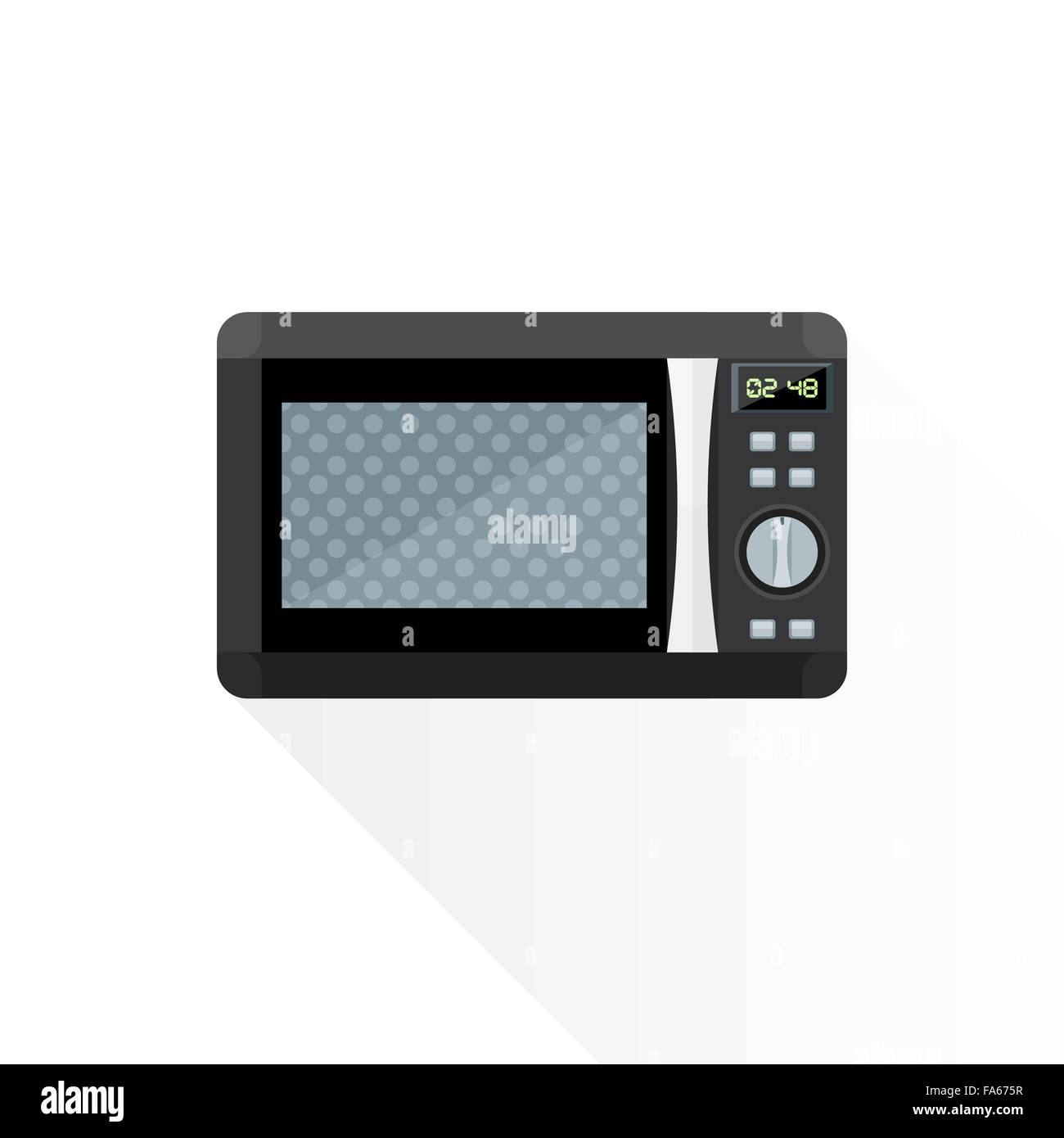 vector black color gray elements modern flat design microwave oven ...