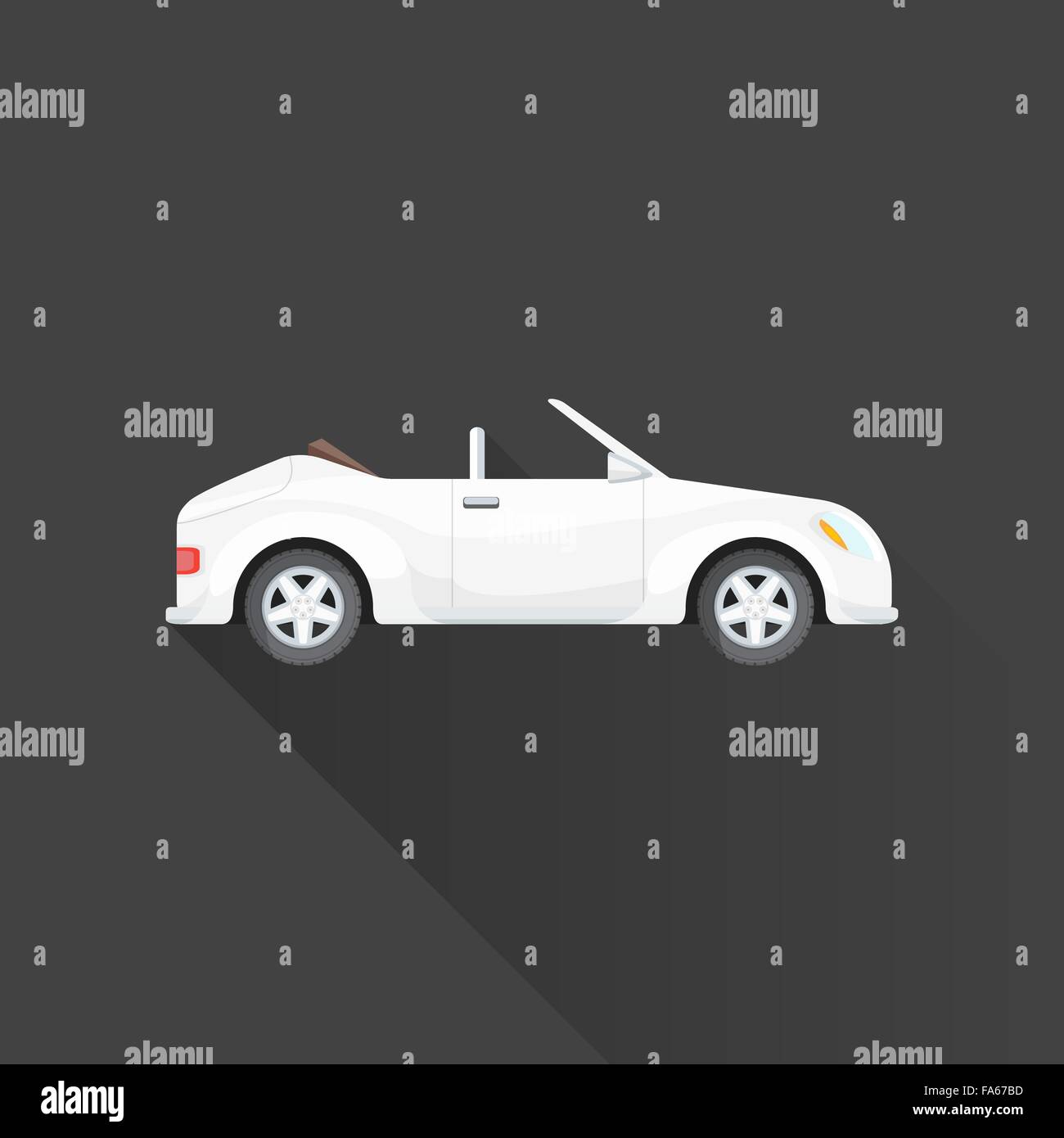 vector white color flat design convertible roadster vehicle body type ...