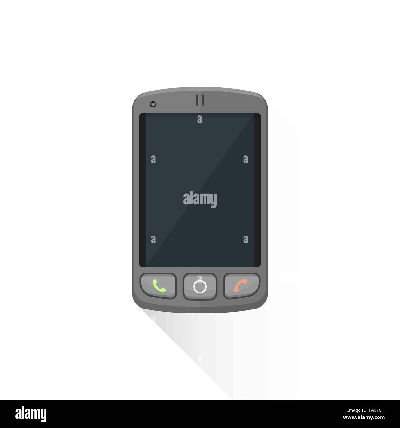 vector grey color flat design classic sensor smartphone with buttons ...
