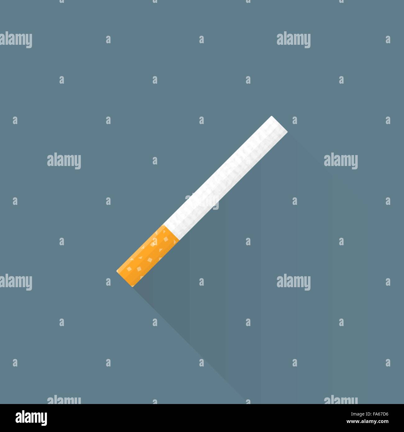 vector colored flat design cigarette orange filter illustration ...