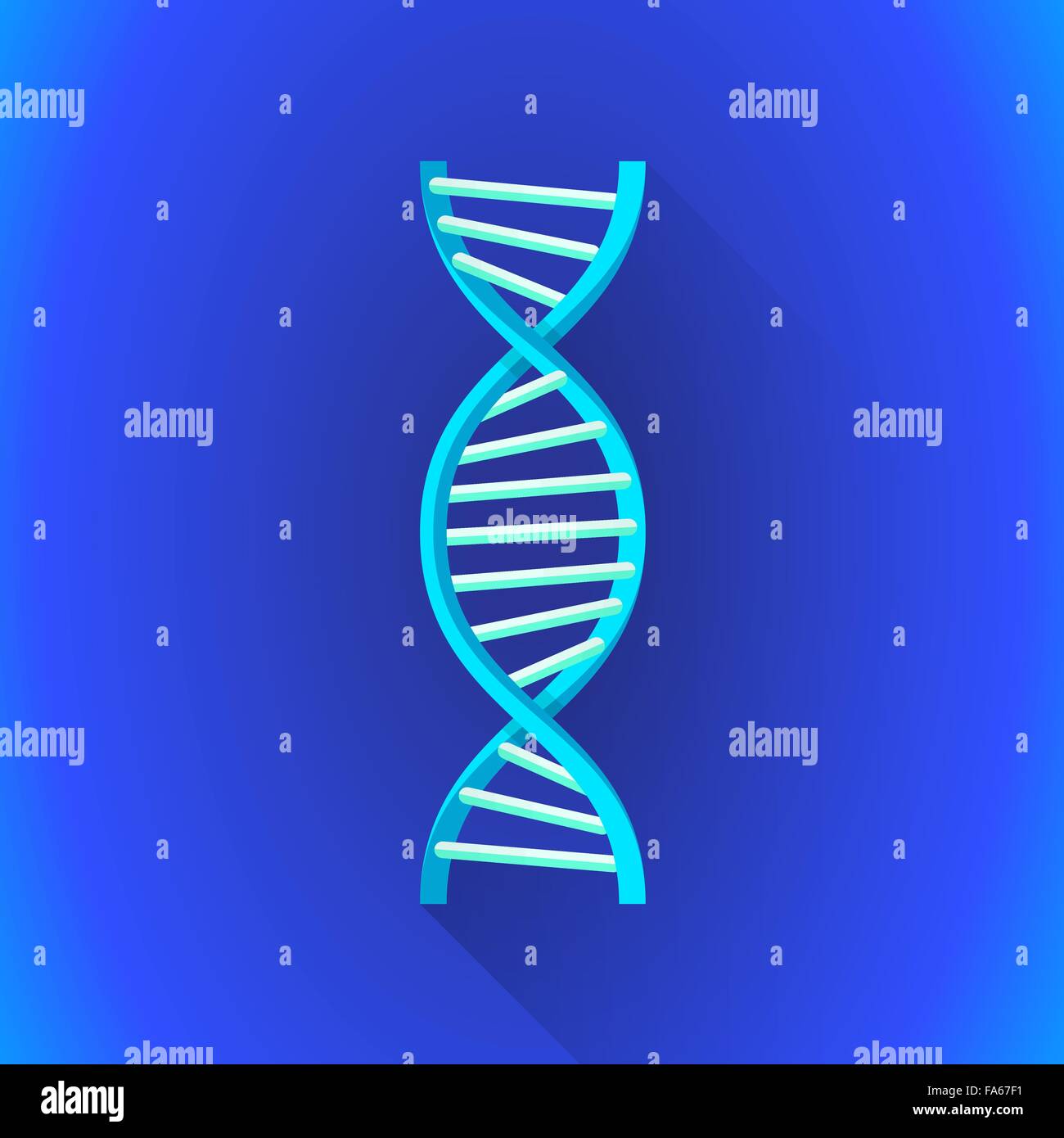vector cyan colored flat design DNA spiral sign illustration isolated ...