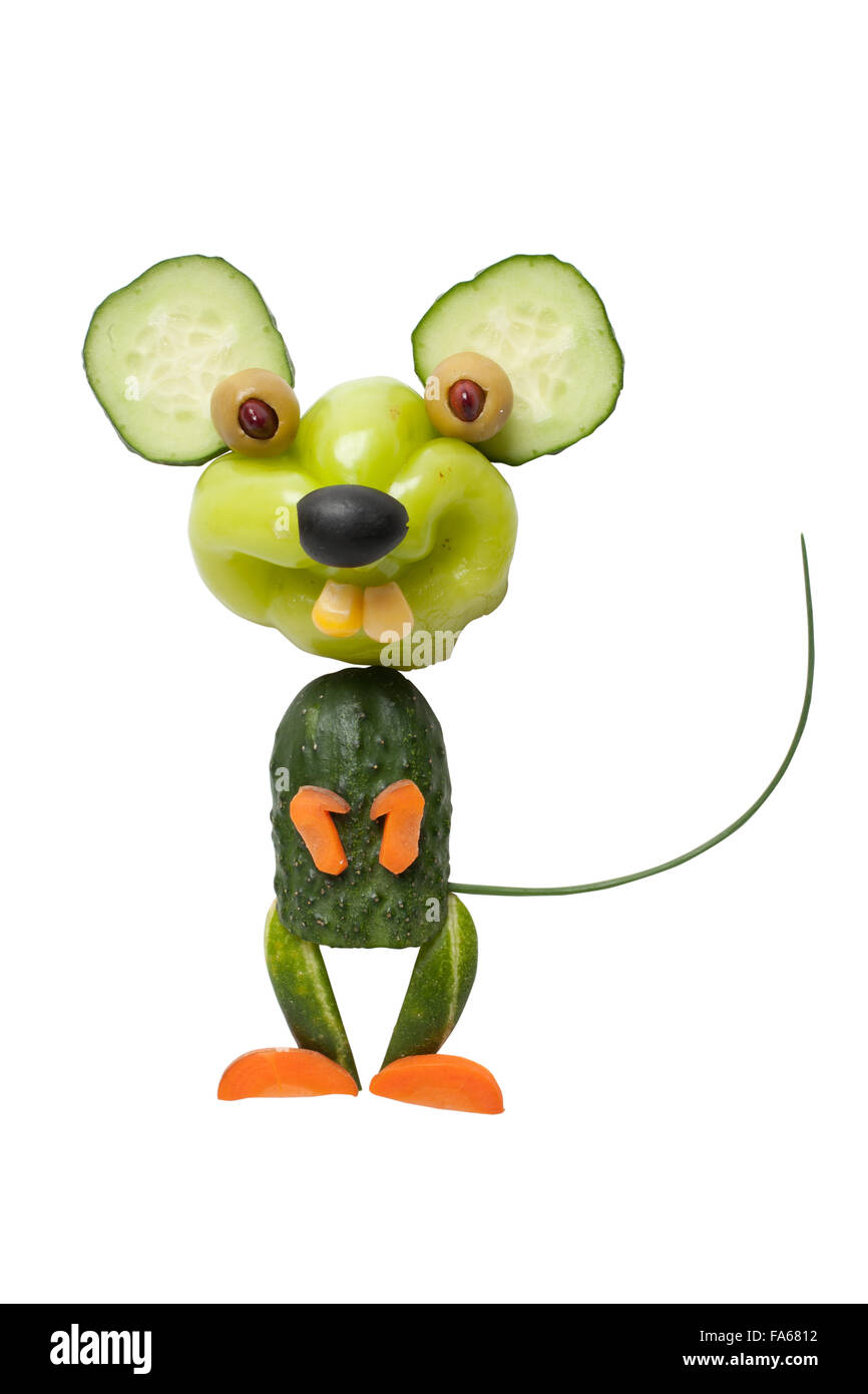 Happy mouse made of vegetables on isolated background Stock Photo - Alamy
