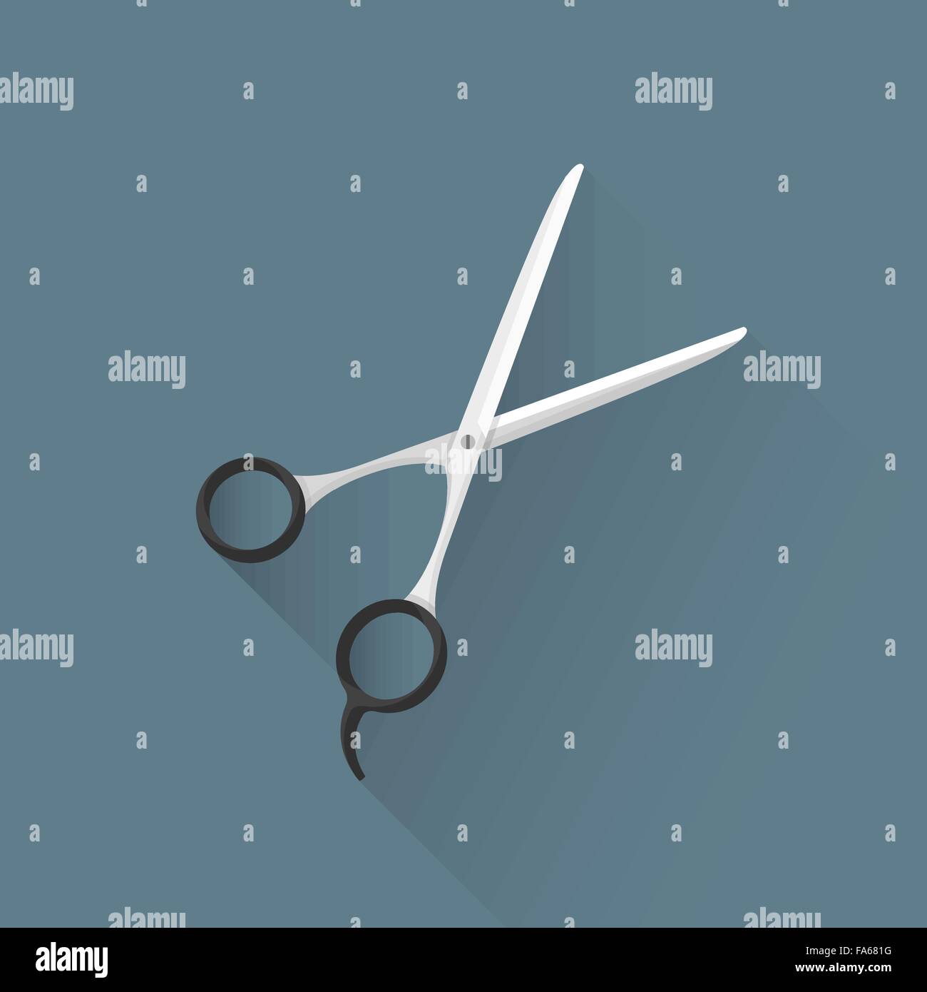 Long hair dark scissors Stock Vector Images - Alamy
