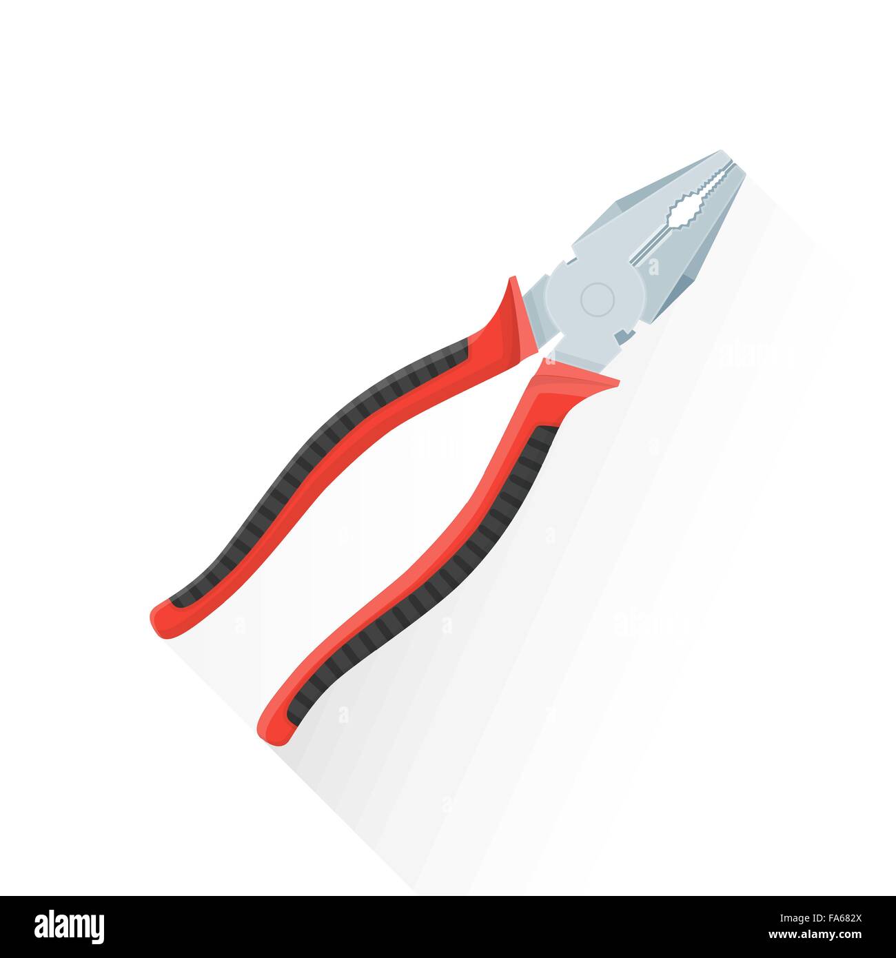 vector colored flat design house remodel construction pliers red black ...
