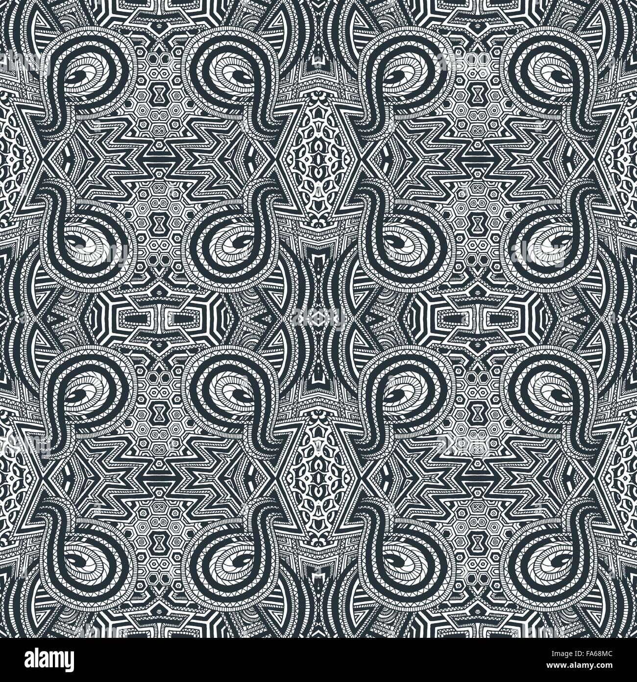 vector black monochrome hand drawn geometric zentangle optical art ...