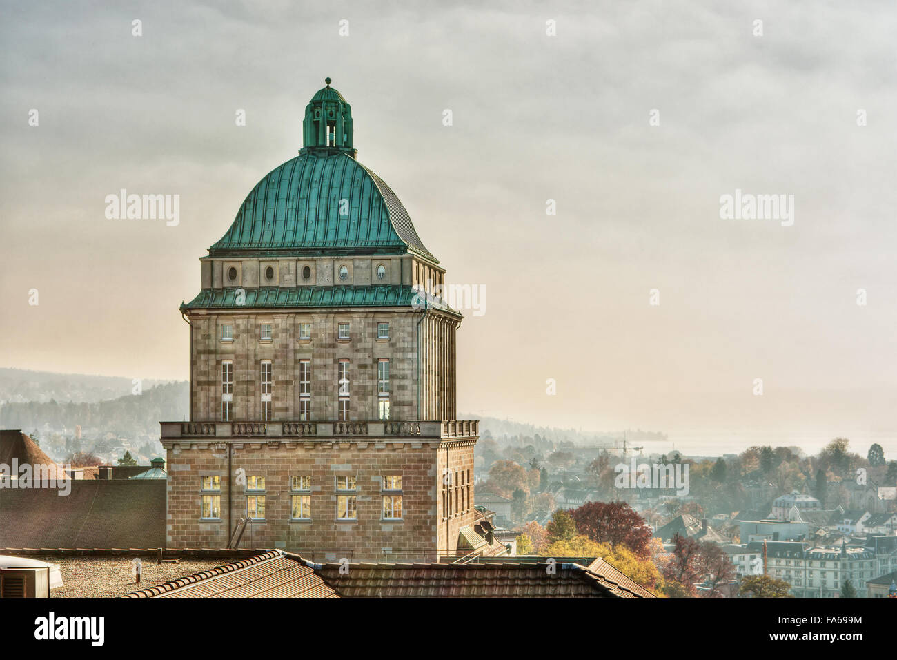 Dome of main building, Zurich University, Switzerland Stock Photo - Alamy