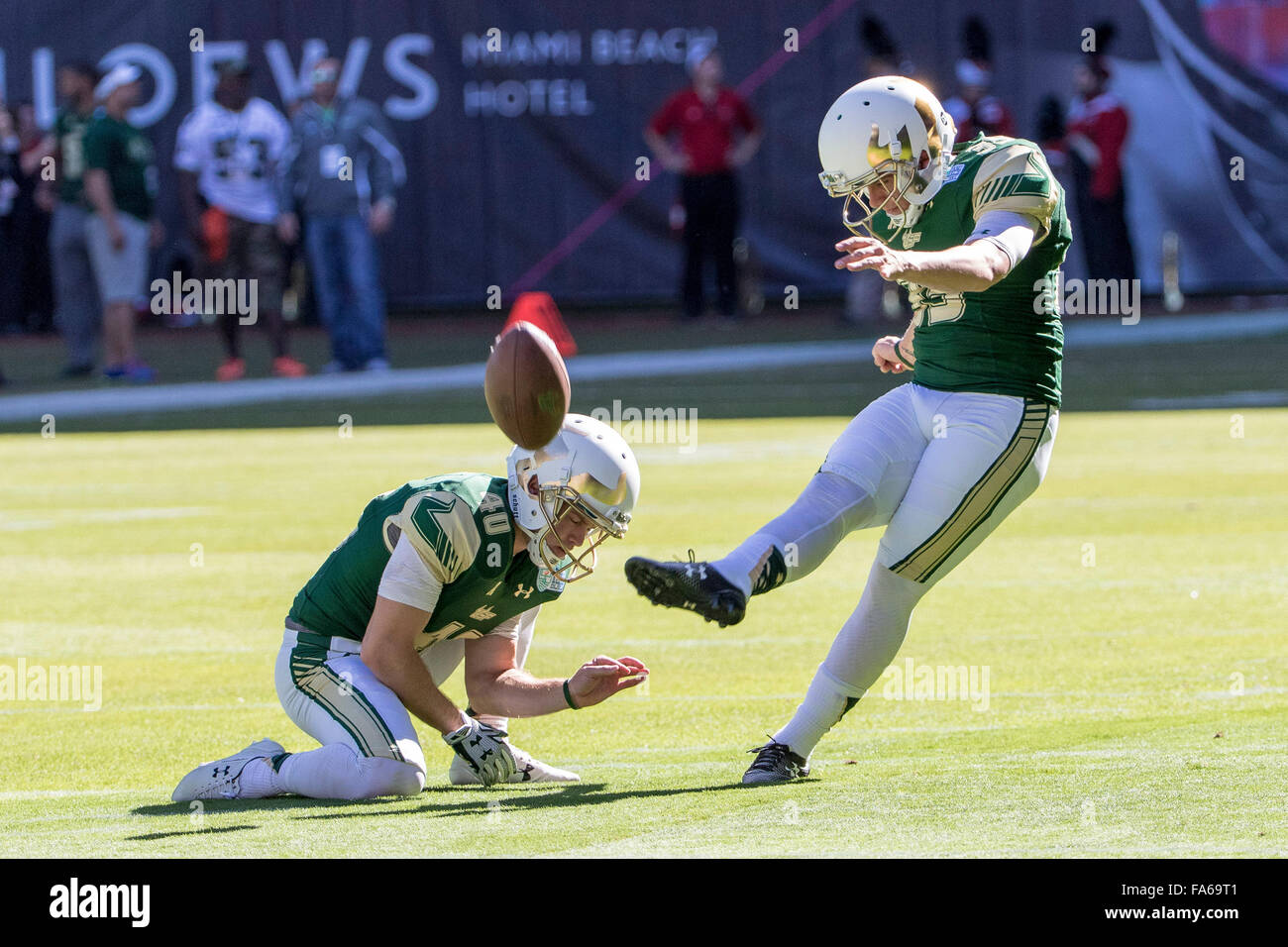 Miami FL, USA. 21st Dec, 2015. South Florida Bulls place kicker Michael ...