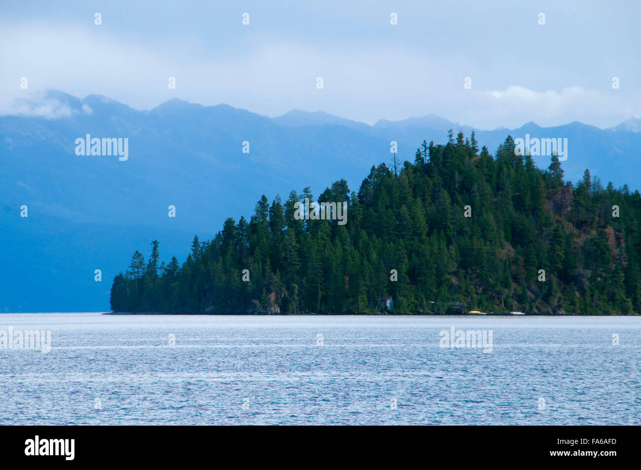 Flathead Lake to Miller Point, Volunteer Park, Lakeside, Montana Stock ...