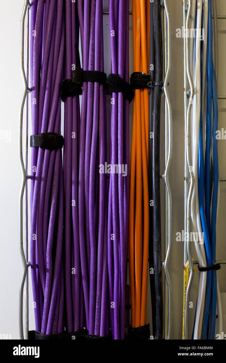 close up shot of server and cables in a server room Stock Photo - Alamy