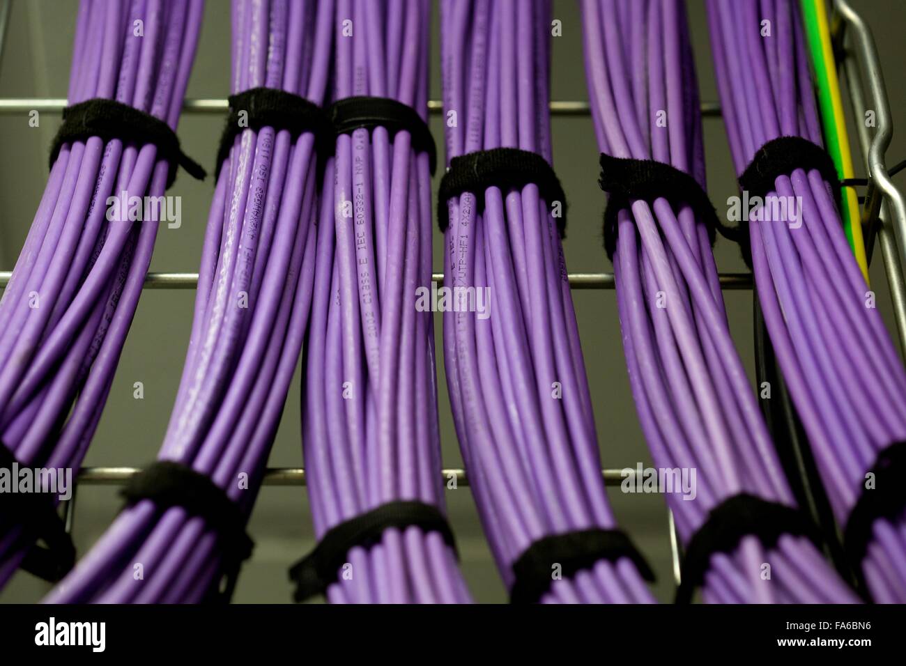 close up shot of server and cables in a server room Stock Photo - Alamy