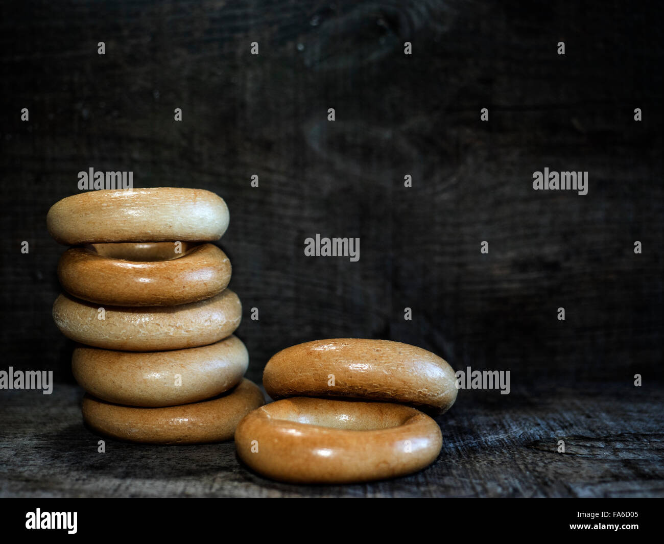 Stack of fresh bagels Stock Photo - Alamy