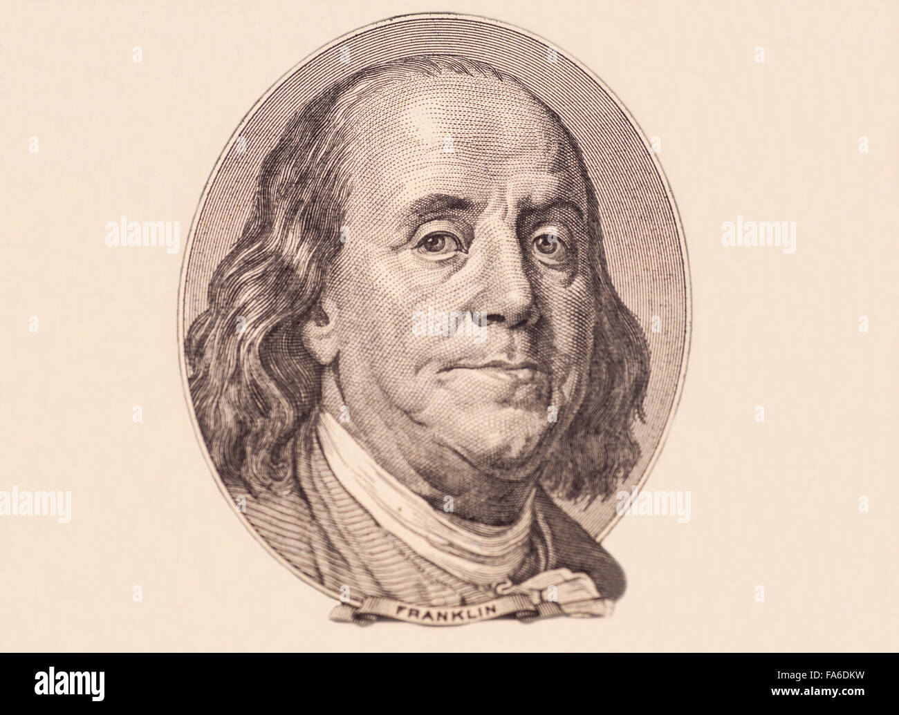 Portrait of U.S. president Benjamin Franklin Stock Photo - Alamy