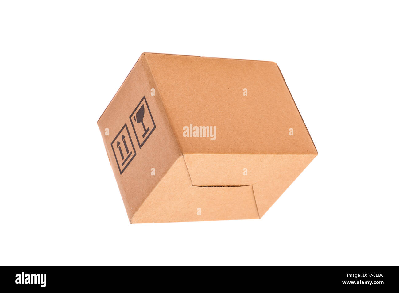 Closed cardboard box isolated on a white background Stock Photo - Alamy