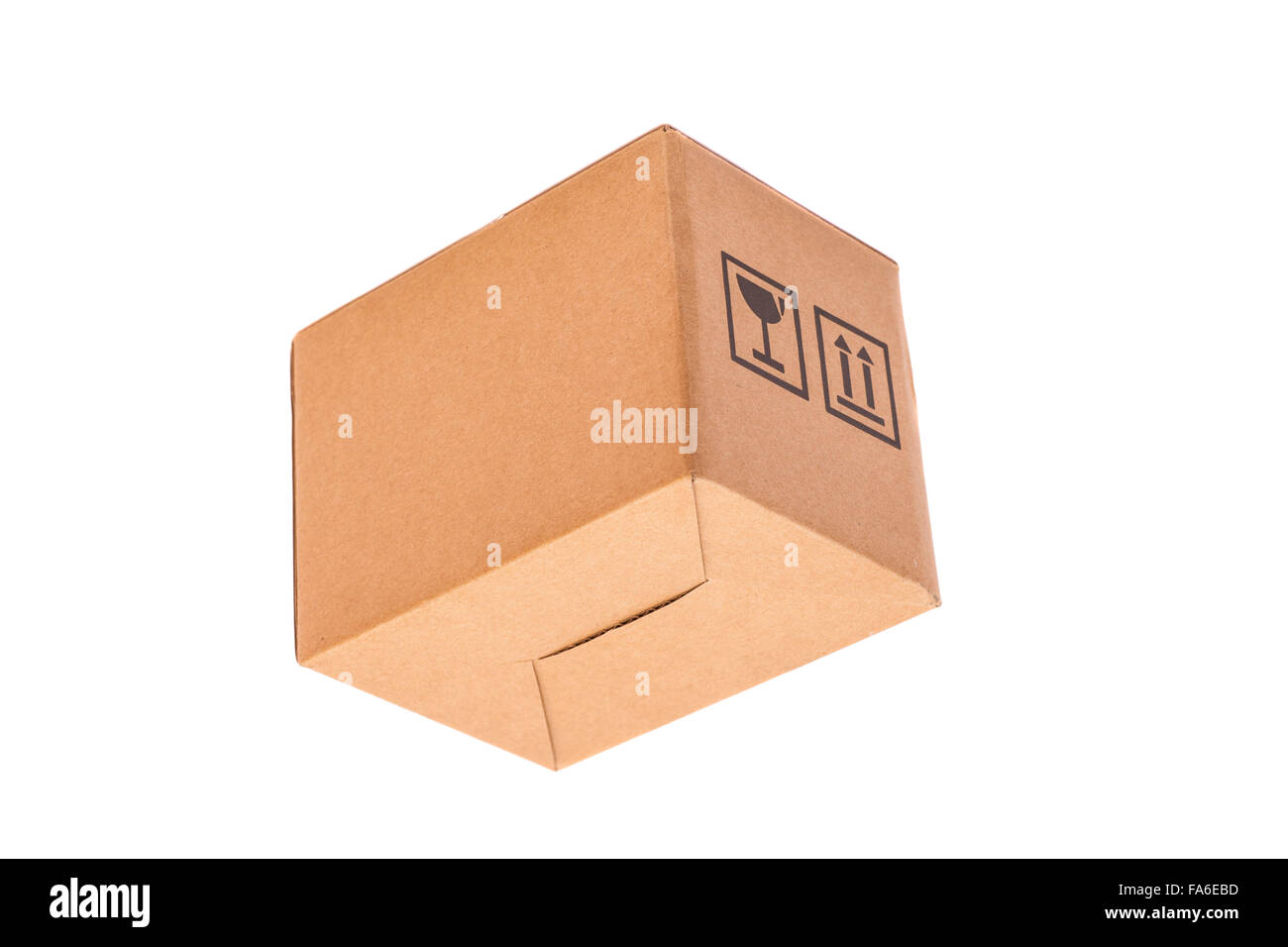 Closed cardboard box isolated on a white background Stock Photo - Alamy