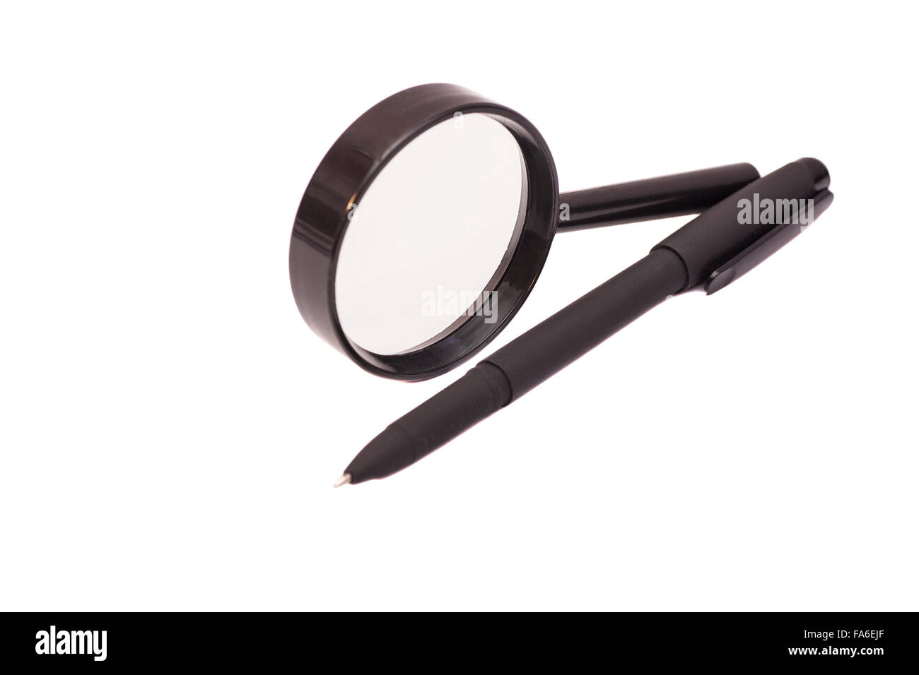 Magnifying Glass And Pen Stock Photo - Alamy