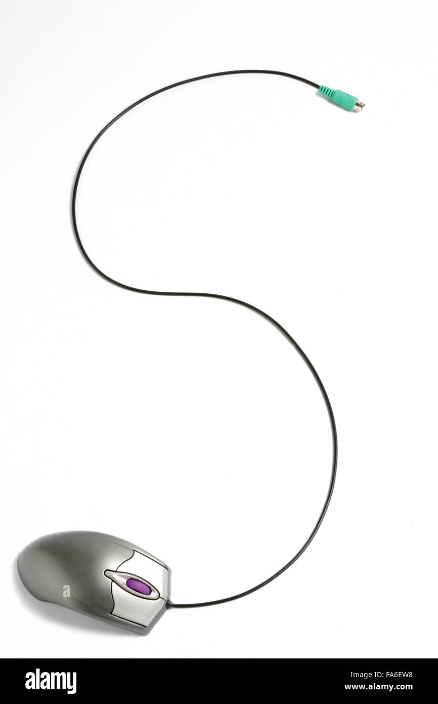 Computer mouse with cable Stock Photo - Alamy