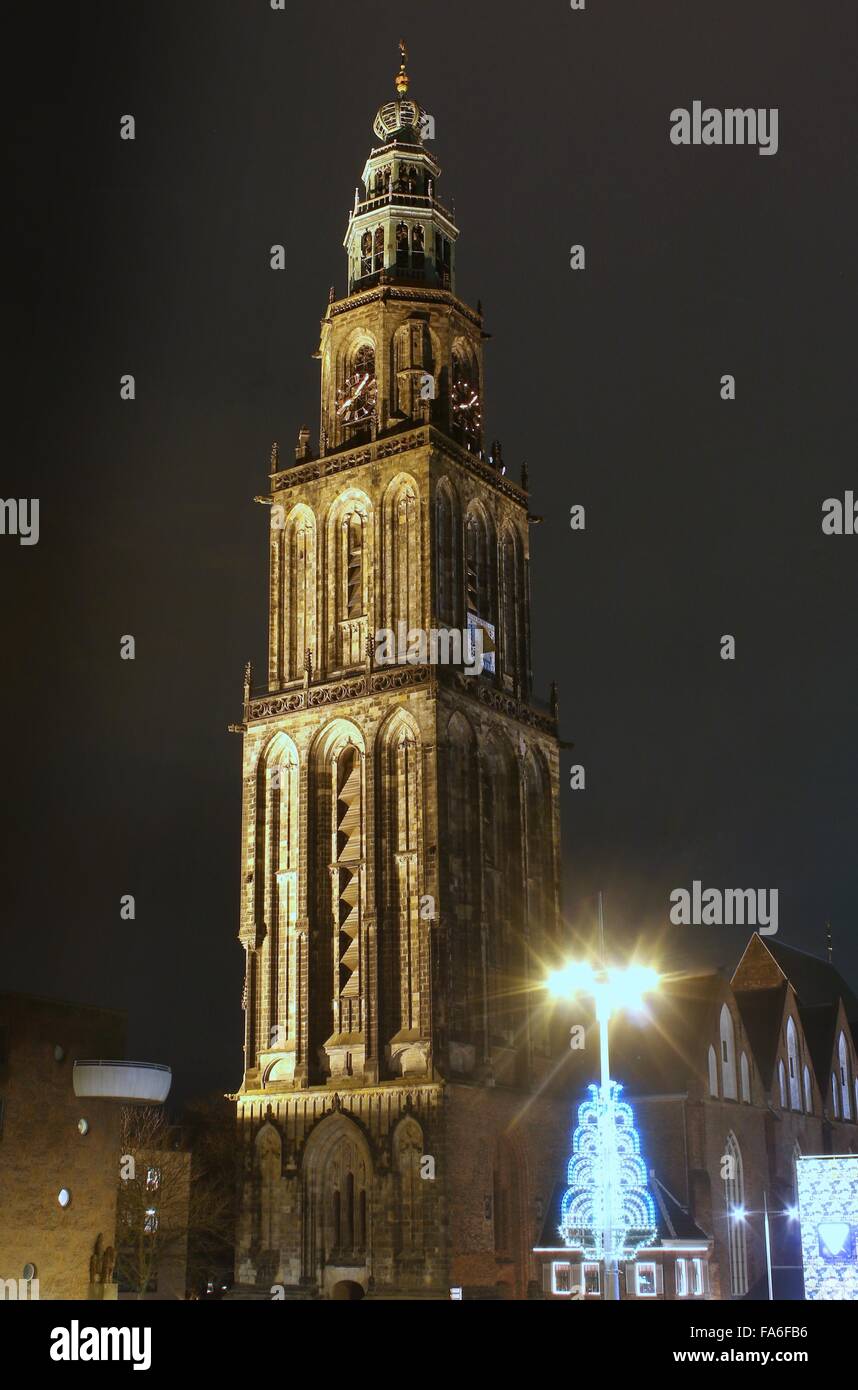 96m high Martini tower (Martinitoren) on the central square (Grote ...