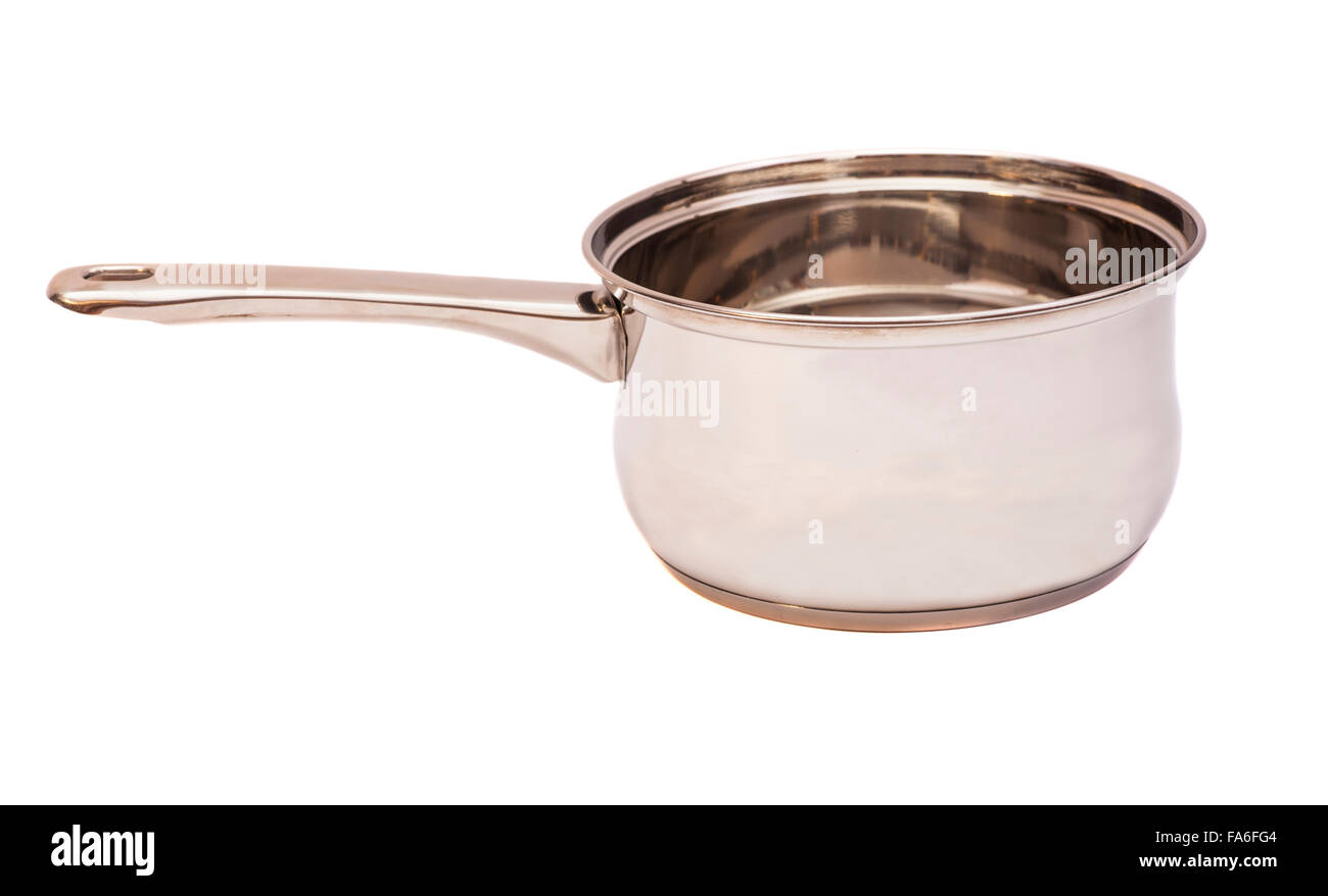 silver cooking pot isolated on white background Stock Photo - Alamy
