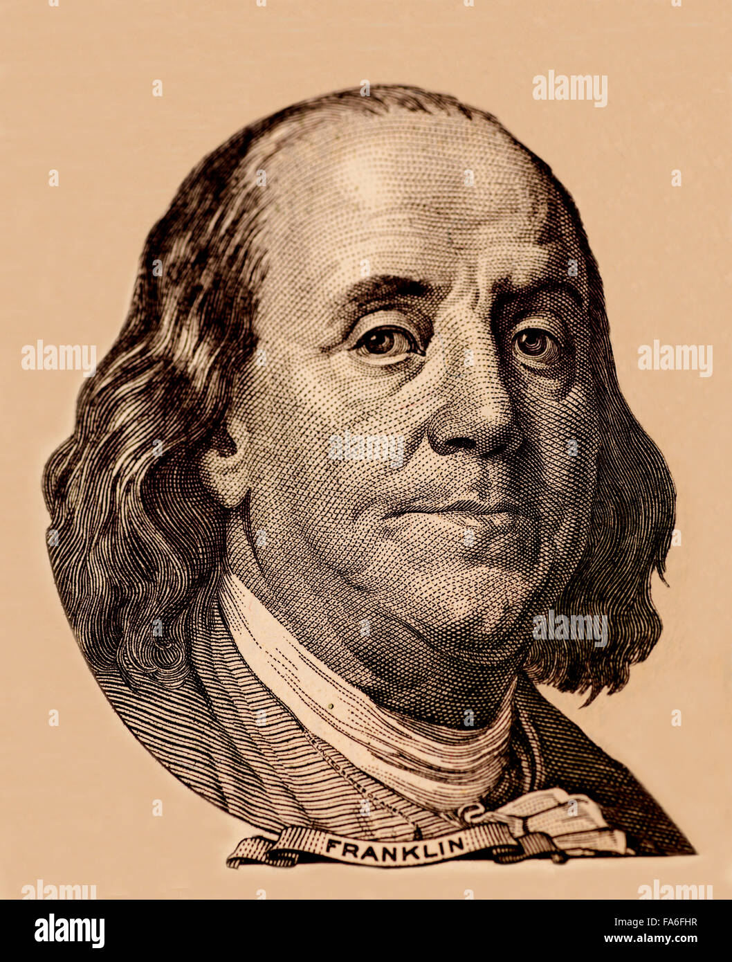 Portrait of U.S. president Benjamin Franklin Stock Photo - Alamy